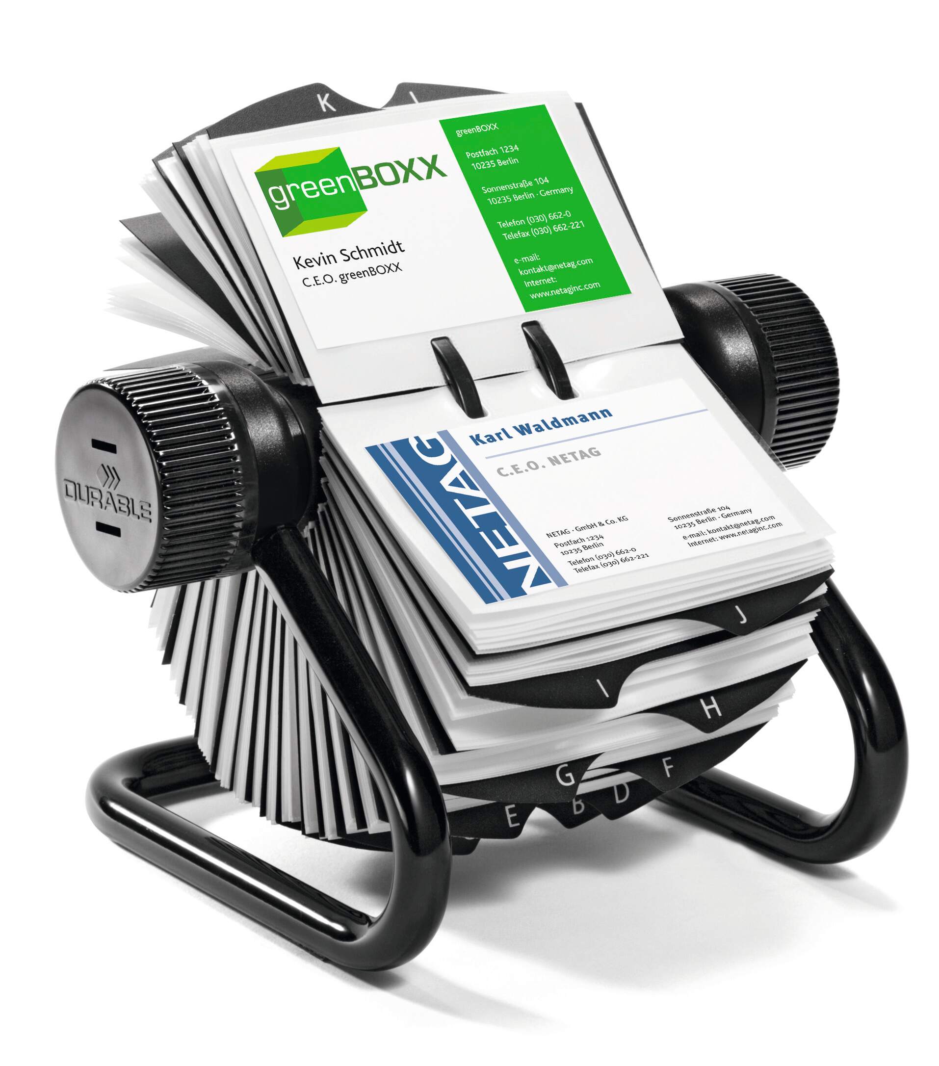 Durable VISIFIX 400 Card Rotary Business Card Holder File | A-Z Index