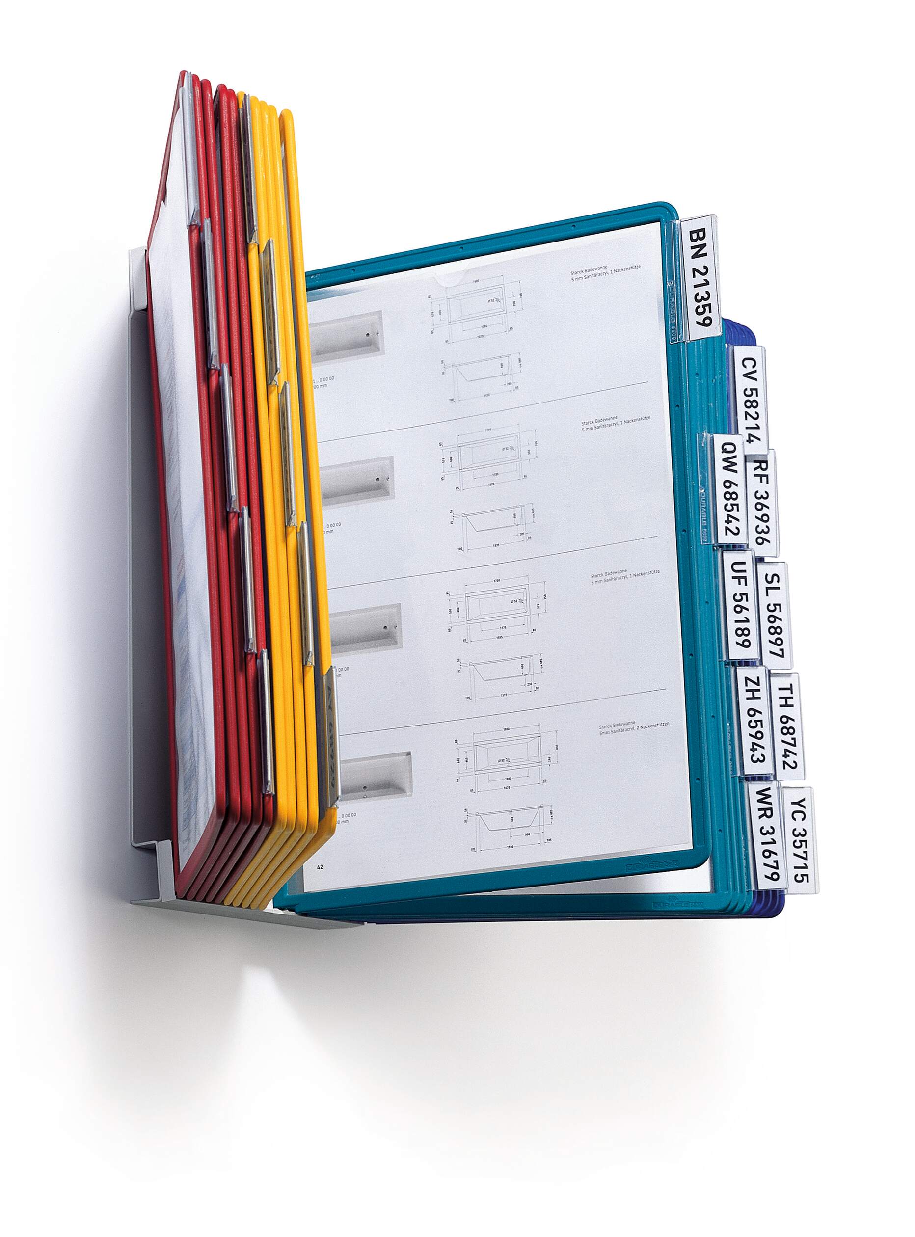 Durable VARIO WALL 20 Display Panel Desk Stand | 20 Panels | A4 Colour