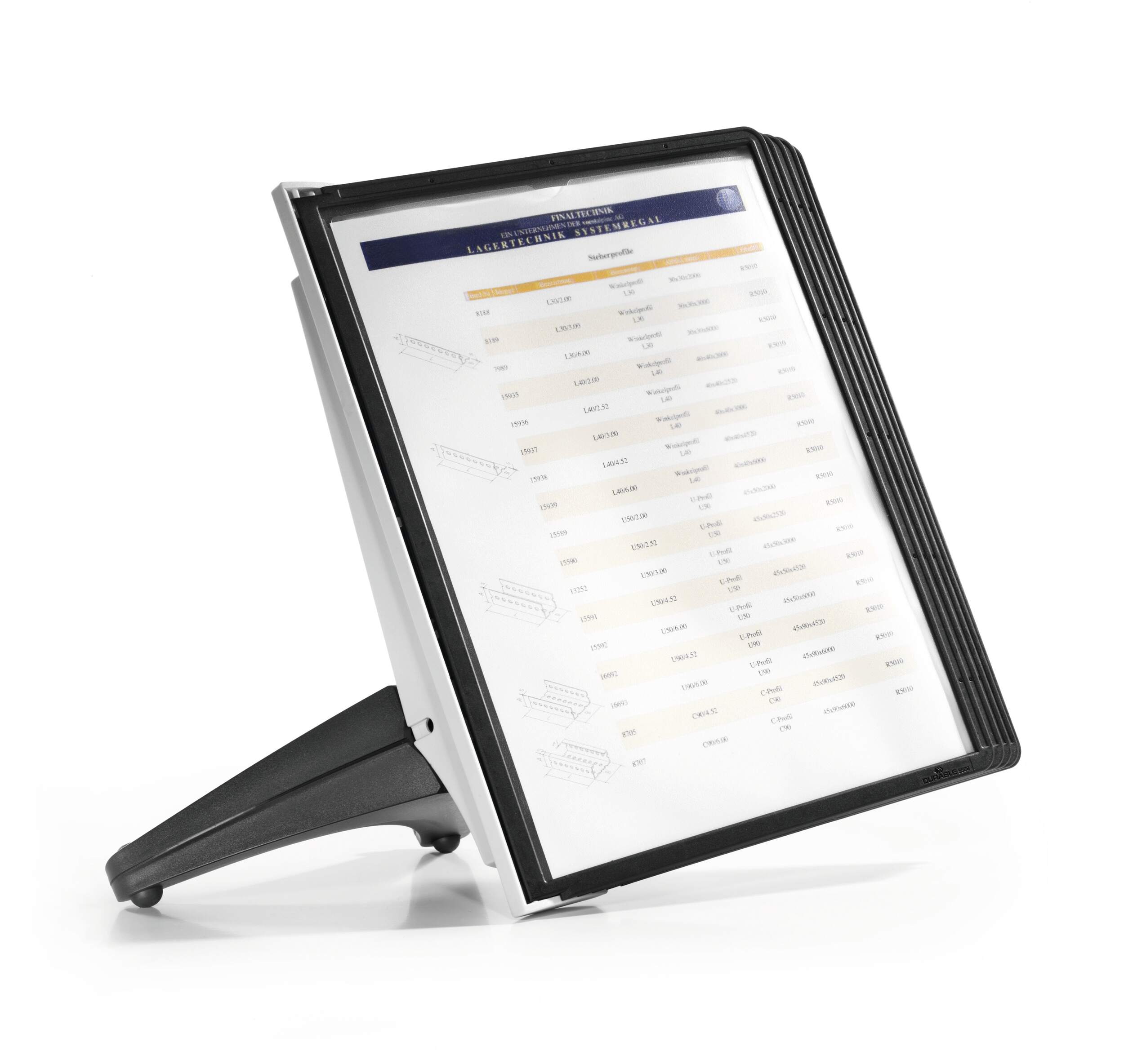 Durable SHERPA SOHO TABLE 5 Desk Display Panel Stand | 5 Panels | A4 B