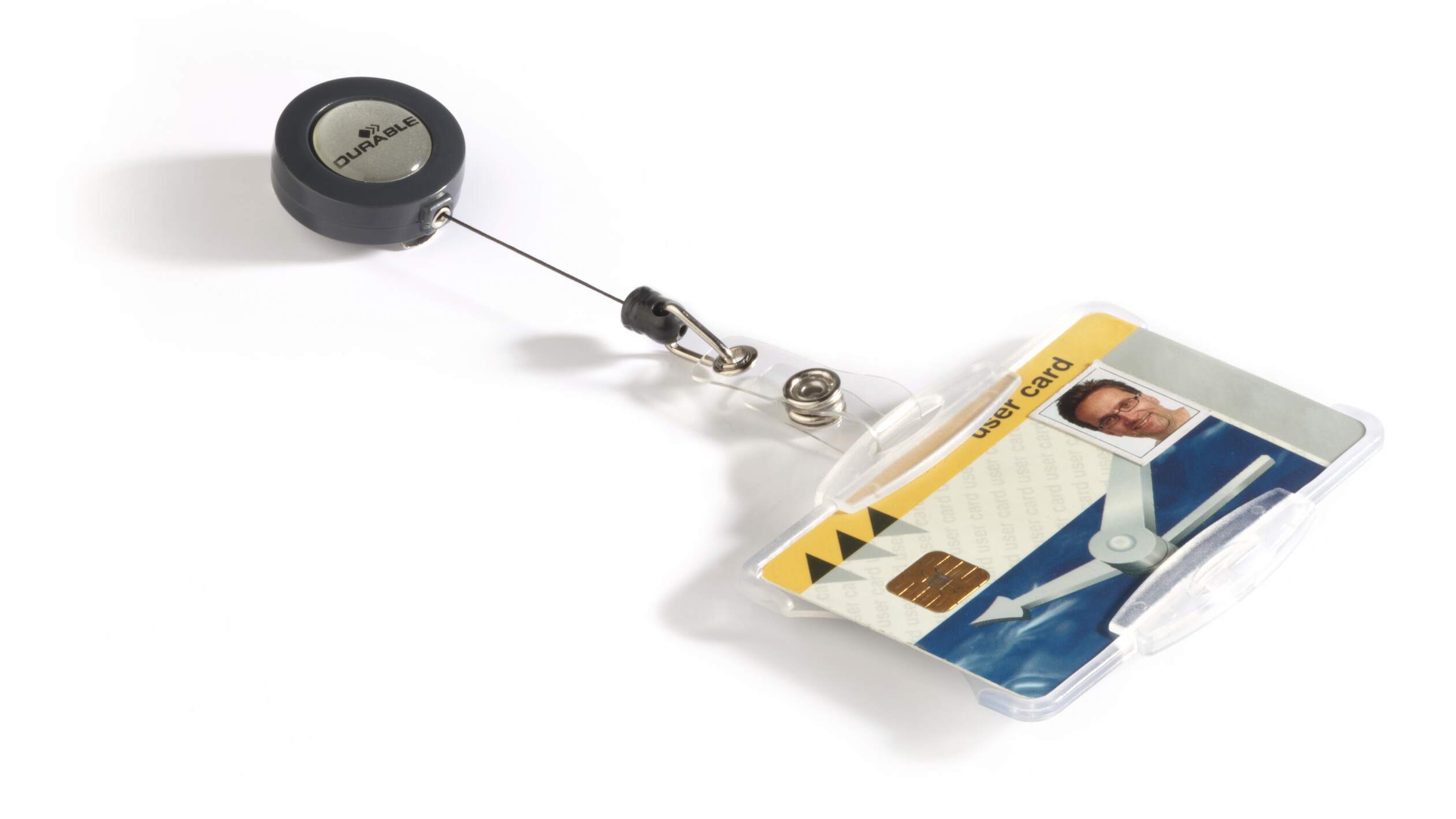 Durable Acrylic Security Pass ID Card Holders with Badge Reel | 10 Pac