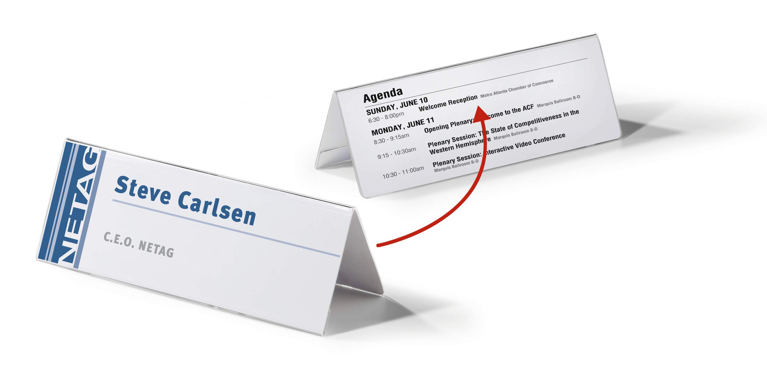 Durable Clear Acrylic Table Place Name Holders and Inserts | 10 Pack