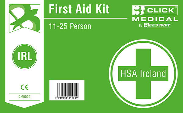 Click - 11-25 HSA IRISH 1ST AID KIT LAB C/W EYEWASH/BURN DRESSING