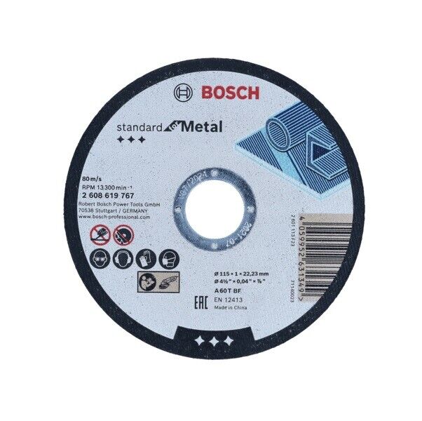 Bosch 115mm Thin Cutting Discs 1mm Metal Steel Stainless Slitting Cutt