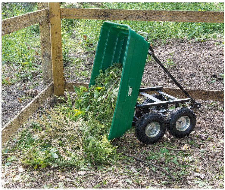 DRAPER 58553 22x96x51cm Garden Tipper Cart - Heavy Duty Gardening Trol