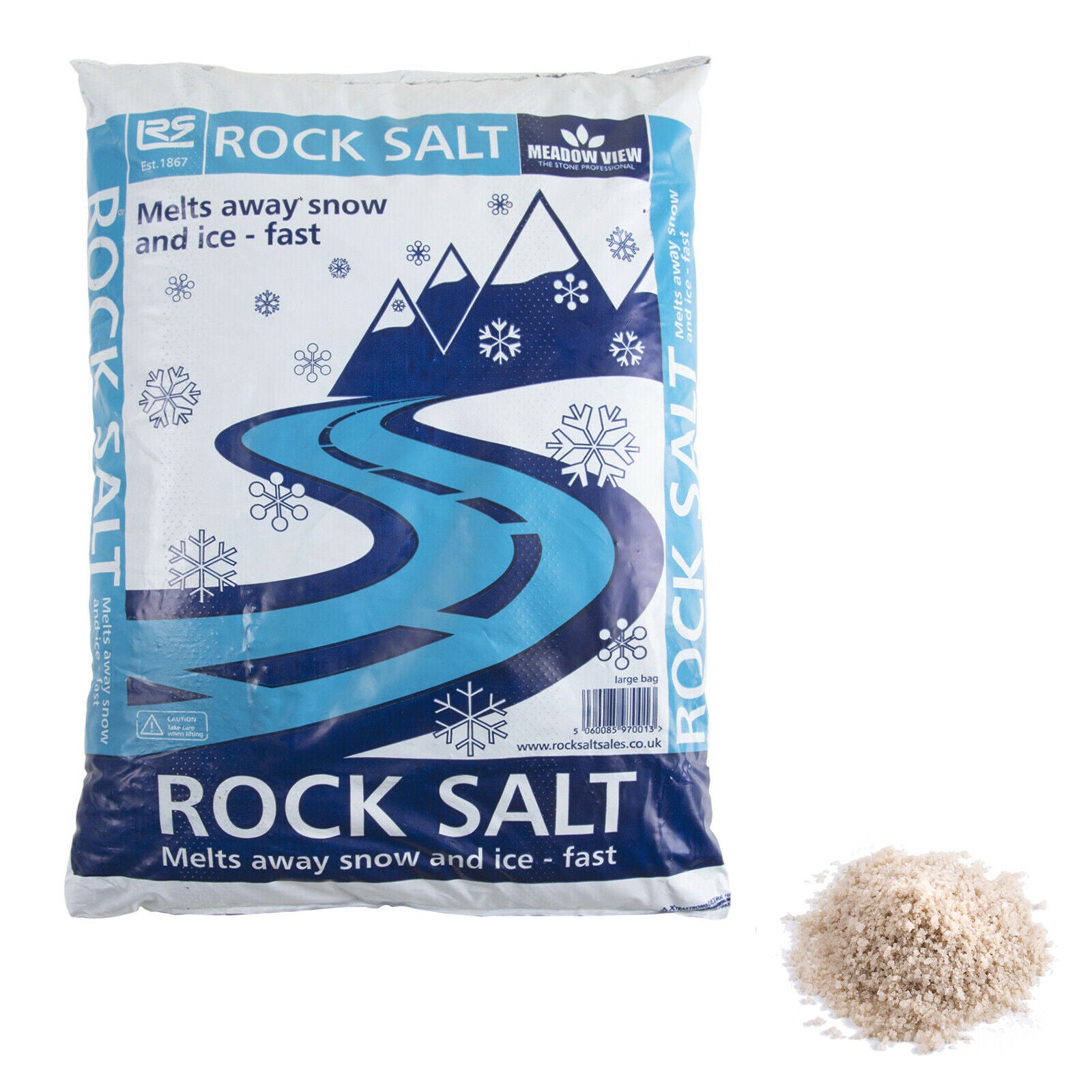 White Rock Salt 20kg High Quality Bag Grit Snow Frost Ice Roads Paths