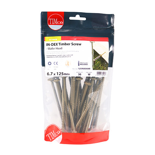 TIMCO Wafer Head Exterior Green Timber Screws - 6.7 x 60 Box OF 50 - 6