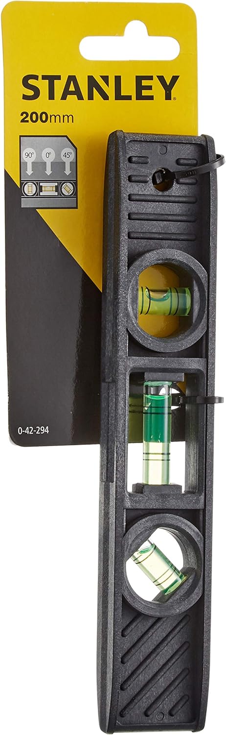 STANLEY 0-42-294 Torpedo Spirit Level 20cm 3 Vials